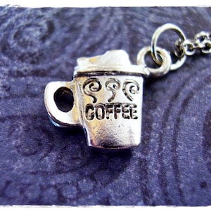 Silver Coffee Travel Mug Necklace - Silver Pewter Coffee Travel Mug ...