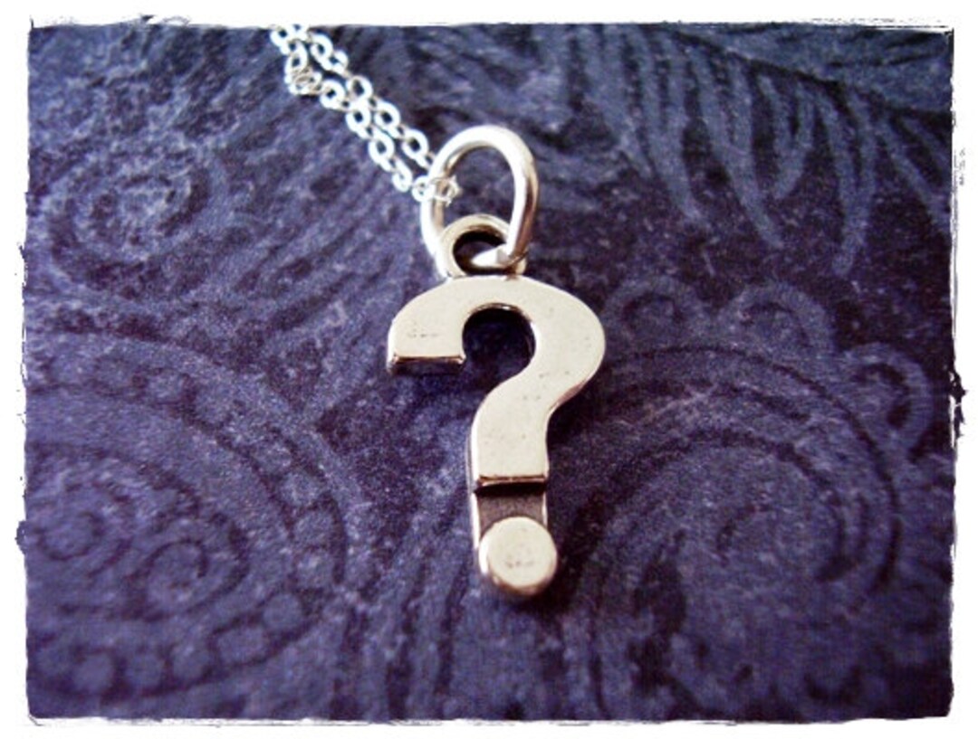 Silver Question Mark Necklace - Sterling Silver Question Mark Charm on ...