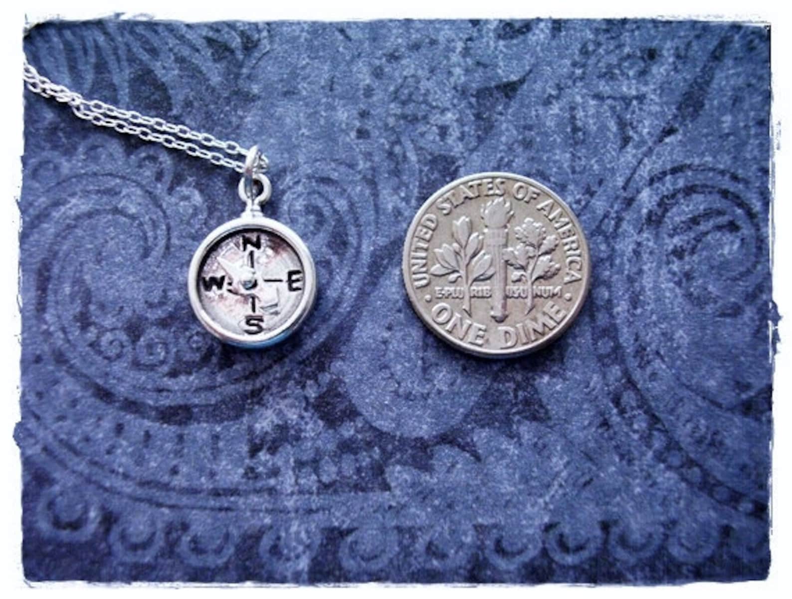 Silver Movable Compass Necklace Sterling Silver Movable - Etsy