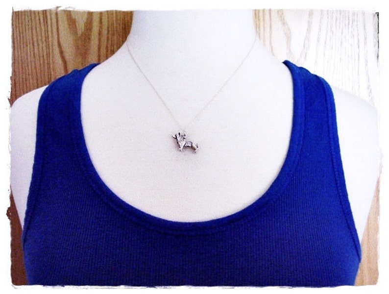 Large Corgi Necklace Sterling Silver Corgi Charm on a - Etsy