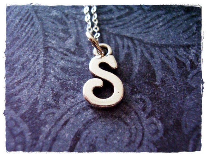 Silver Cursive S Initial Necklace Sterling Silver Cursive - Etsy