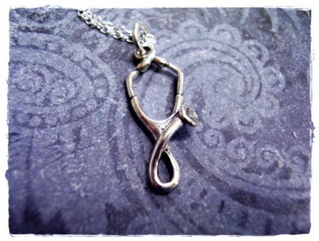 Silver Stethoscope Necklace - Sterling Silver Stethoscope Charm on a ...