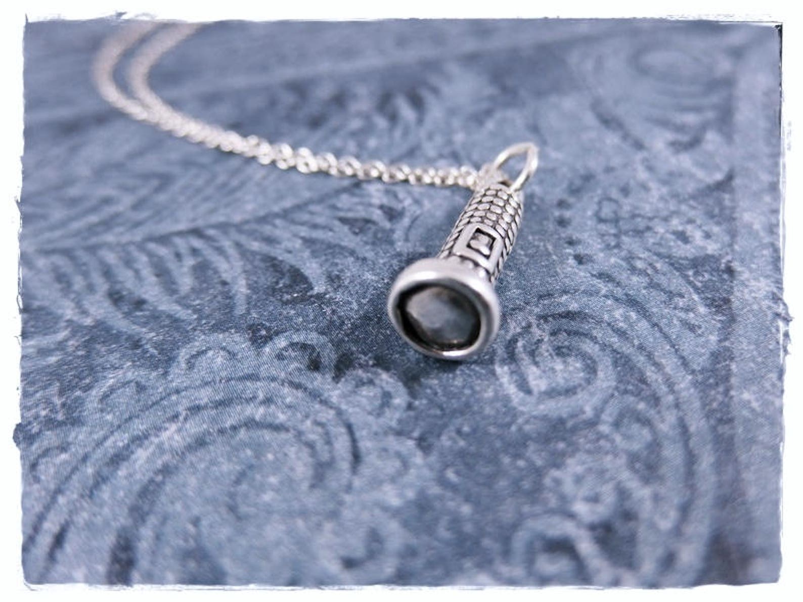 Silver Flashlight Necklace Sterling Silver Flashlight Charm | Etsy