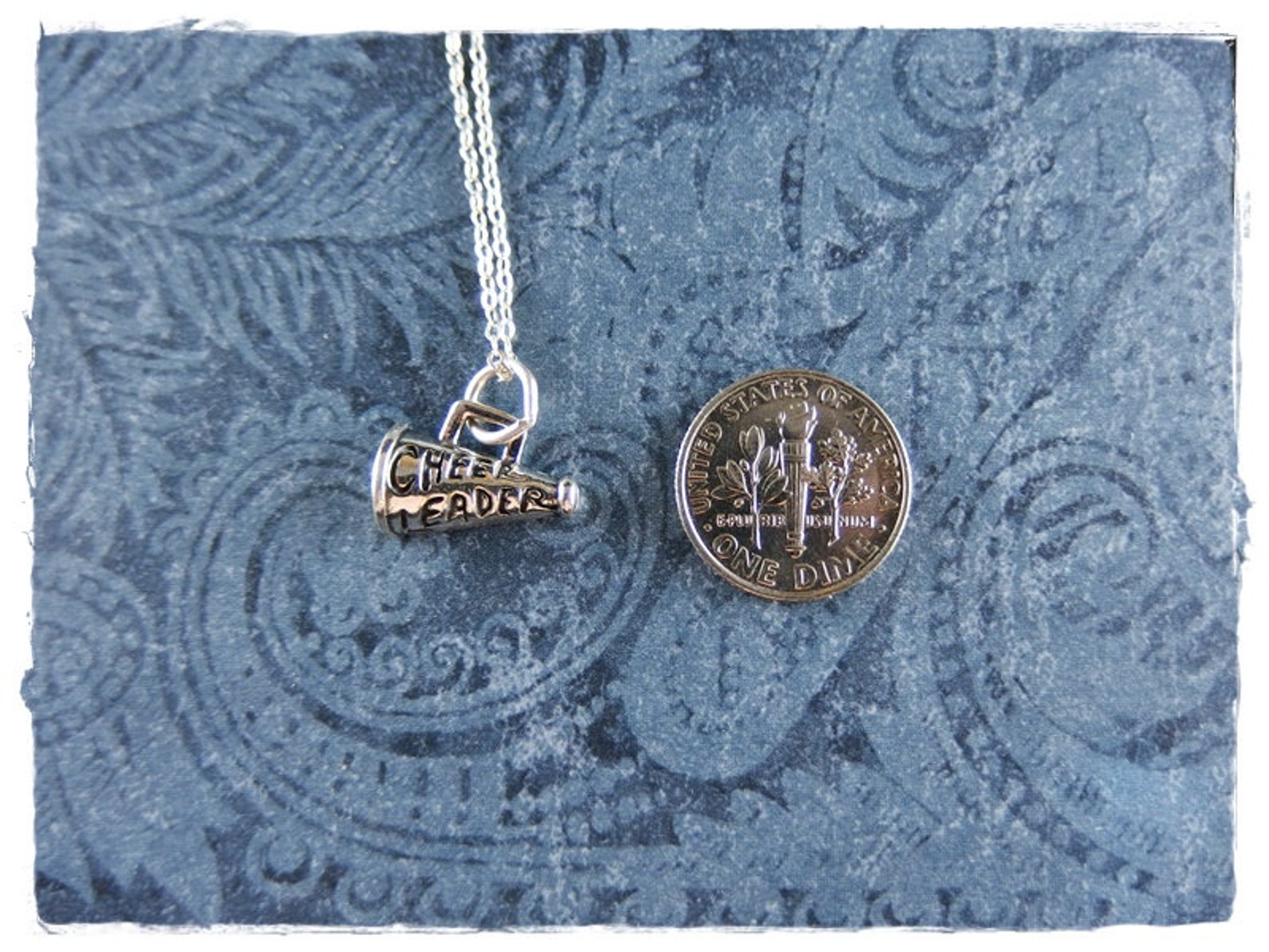 Silver Cheerleader Megaphone Necklace - Sterling Silver Cheerleader ...