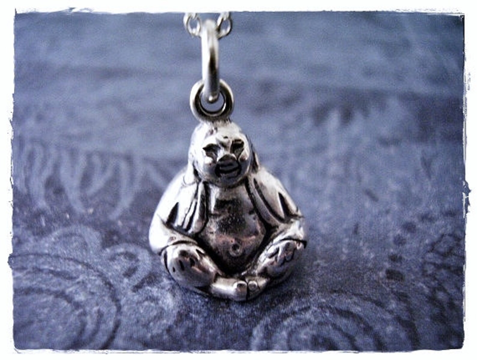 Silver Buddha Necklace Sterling Silver Buddha Charm on a - Etsy