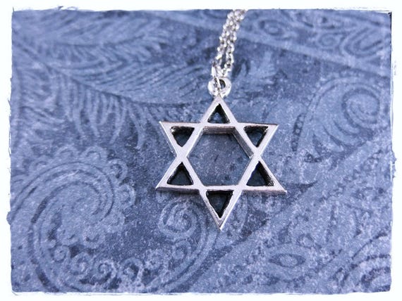 Large Silver Star of David Necklace Antique Pewter Star of - Etsy