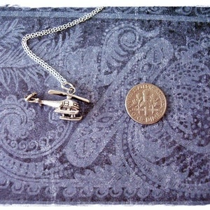 Silver Helicopter Necklace - Sterling Silver Helicopter Charm on a ...
