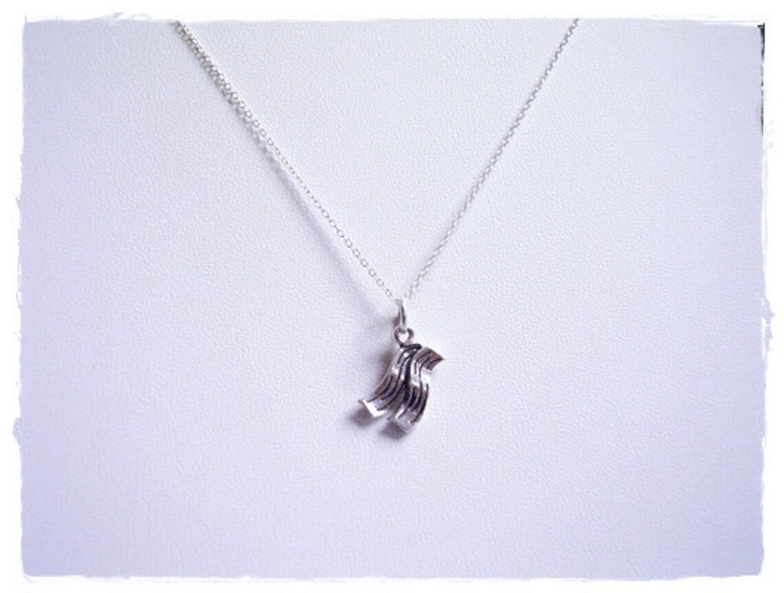 Silver Bacon Necklace - Sterling Silver Bacon Charm on a Delicate ...