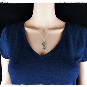 Large Silver Devil Necklace - Sterling Silver Devil Charm on a Delicate ...