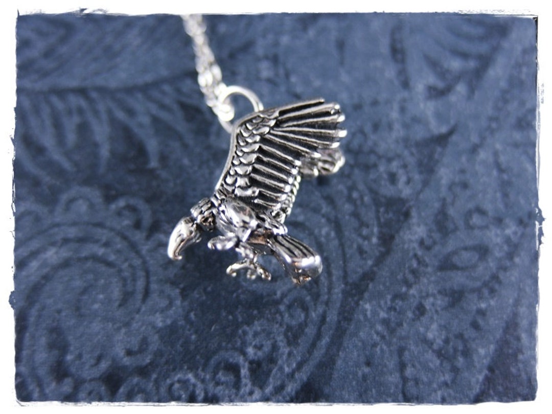 Silver Vulture Necklace - Sterling Silver Vulture Charm on a Delicate ...