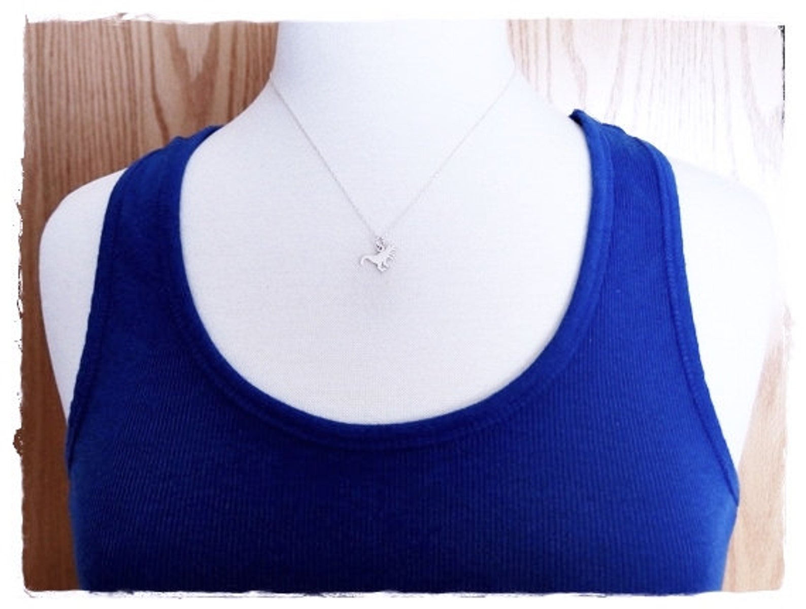 Tiny T-rex Necklace - Sterling Silver T-rex Charm on a Delicate ...