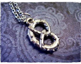 Pretzel Necklace, Available in Matte Silver or Gold - Etsy