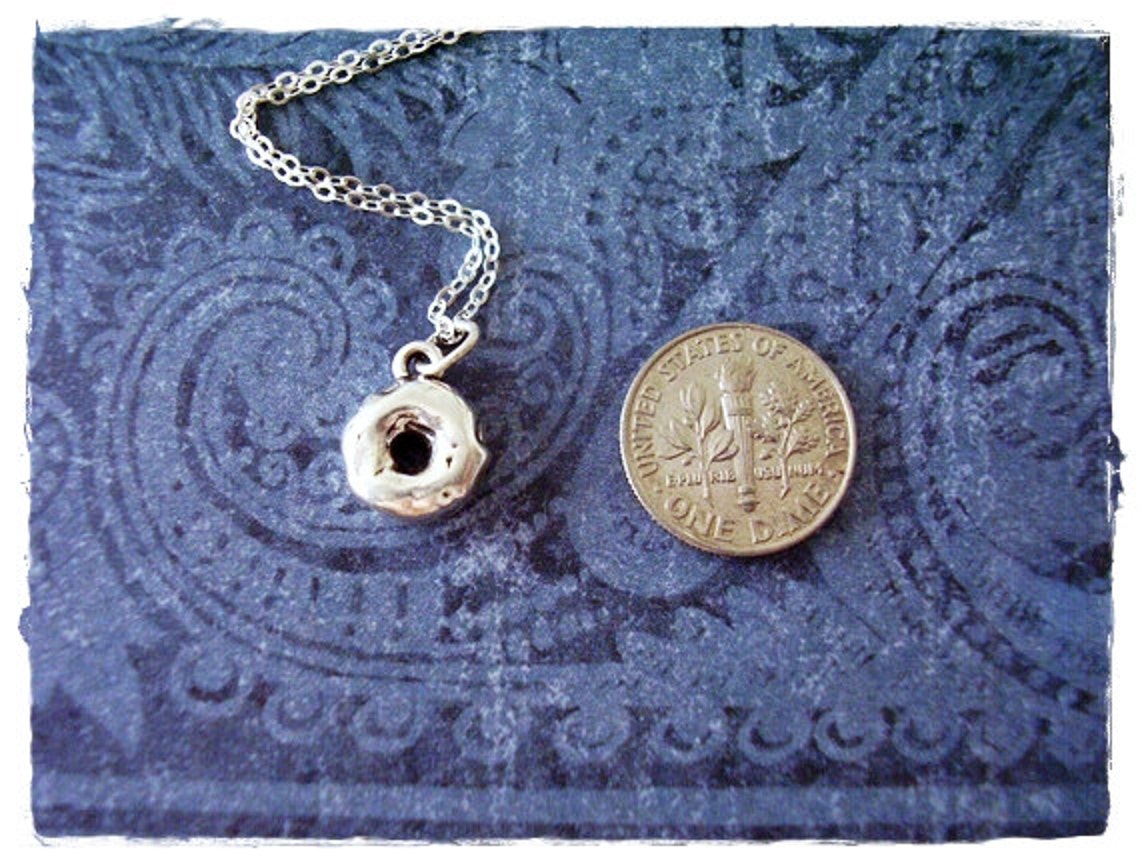 Silver Donut Necklace - Sterling Silver Donut Charm on a Delicate ...