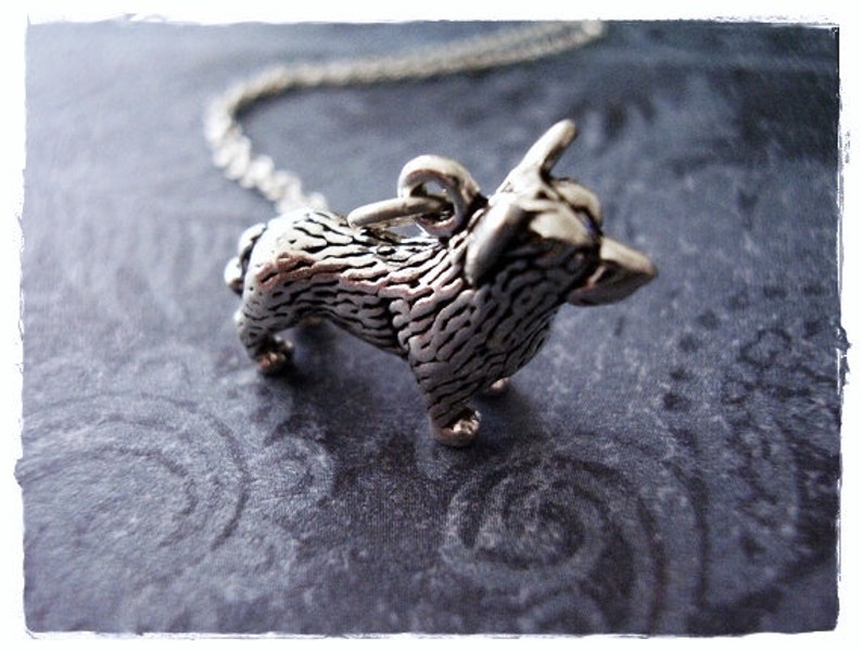 Large Corgi Necklace Sterling Silver Corgi Charm on a - Etsy