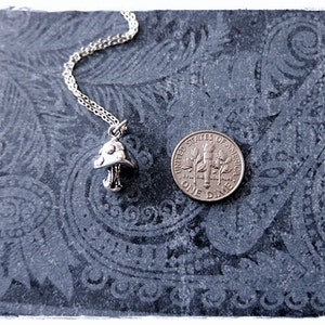 Silver Toadstool Necklace Sterling Silver Toadstool Charm on a Delicate ...