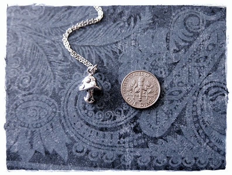 Silver Toadstool Necklace Sterling Silver Toadstool Charm on | Etsy