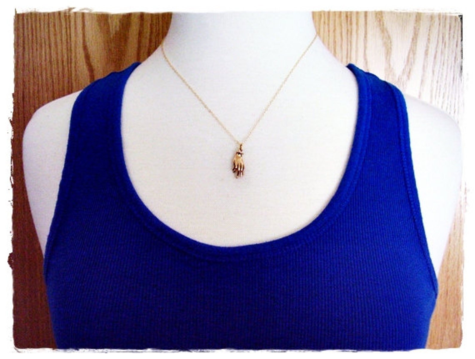 Gold Mudra Hand Necklace Bronze Mudra Charm on a Delicate - Etsy