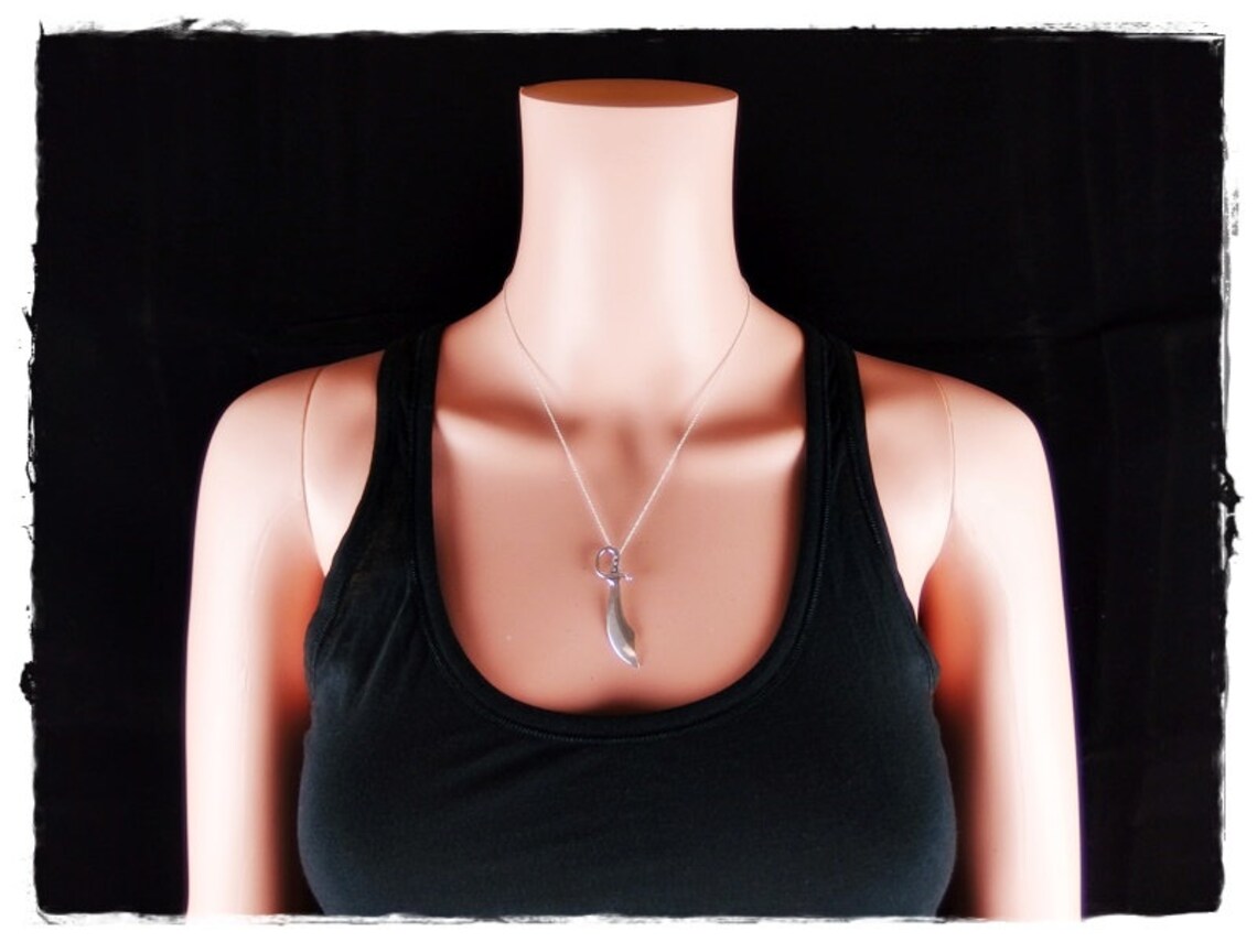 Large Silver Cutlass Sword Necklace Sterling Silver Cutlass - Etsy