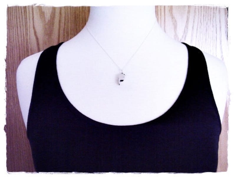Large Silver Whistle Necklace - Sterling Silver Whistle Charm on a ...