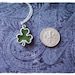 Green Shamrock Necklace - Green Enameled Sterling Silver Shamrock Charm ...