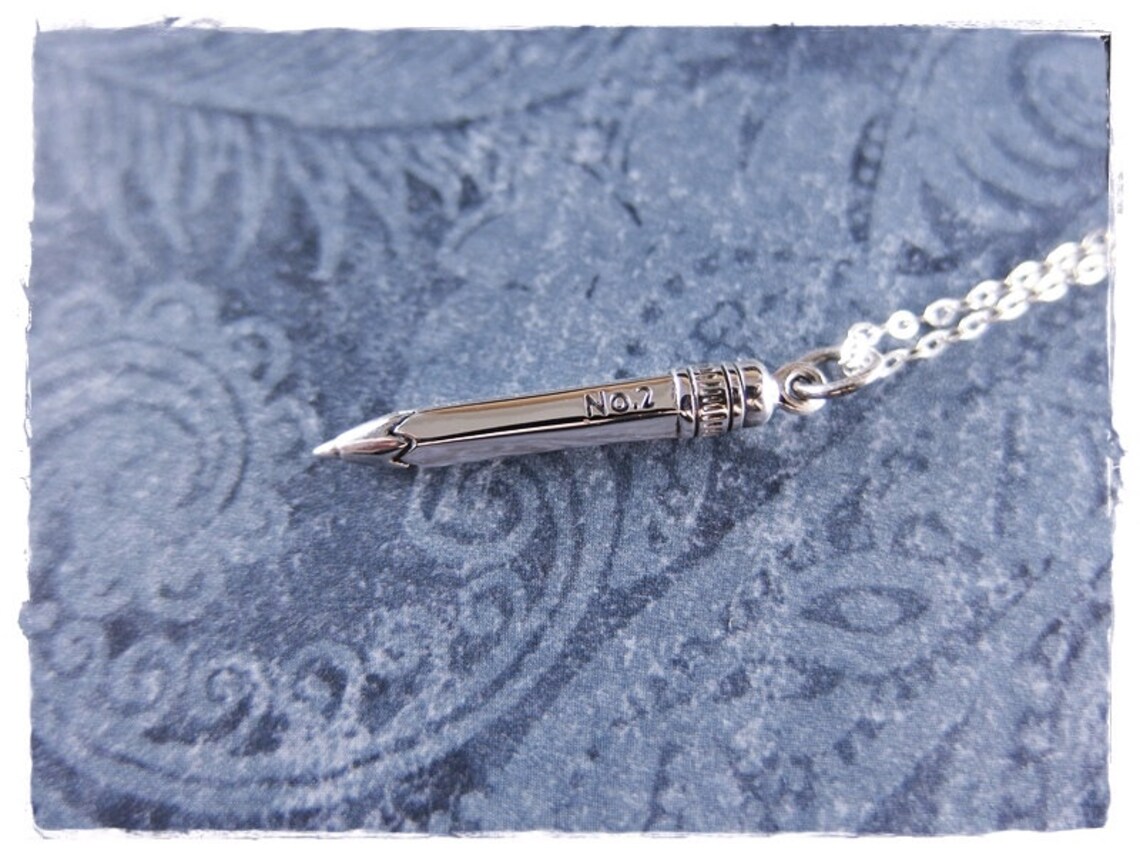 Silver No 2 Pencil Necklace Sterling Silver No 2 Pencil - Etsy