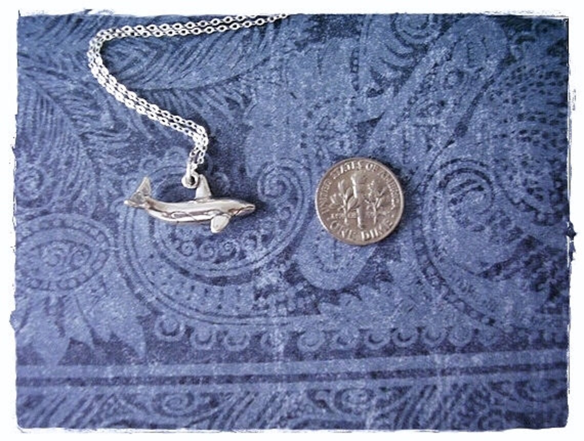 Silver Orca Killer Whale Necklace Sterling Silver Killer - Etsy