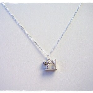 Silver Sewing Machine Necklace - Silver Pewter Sewing Machine Charm on ...