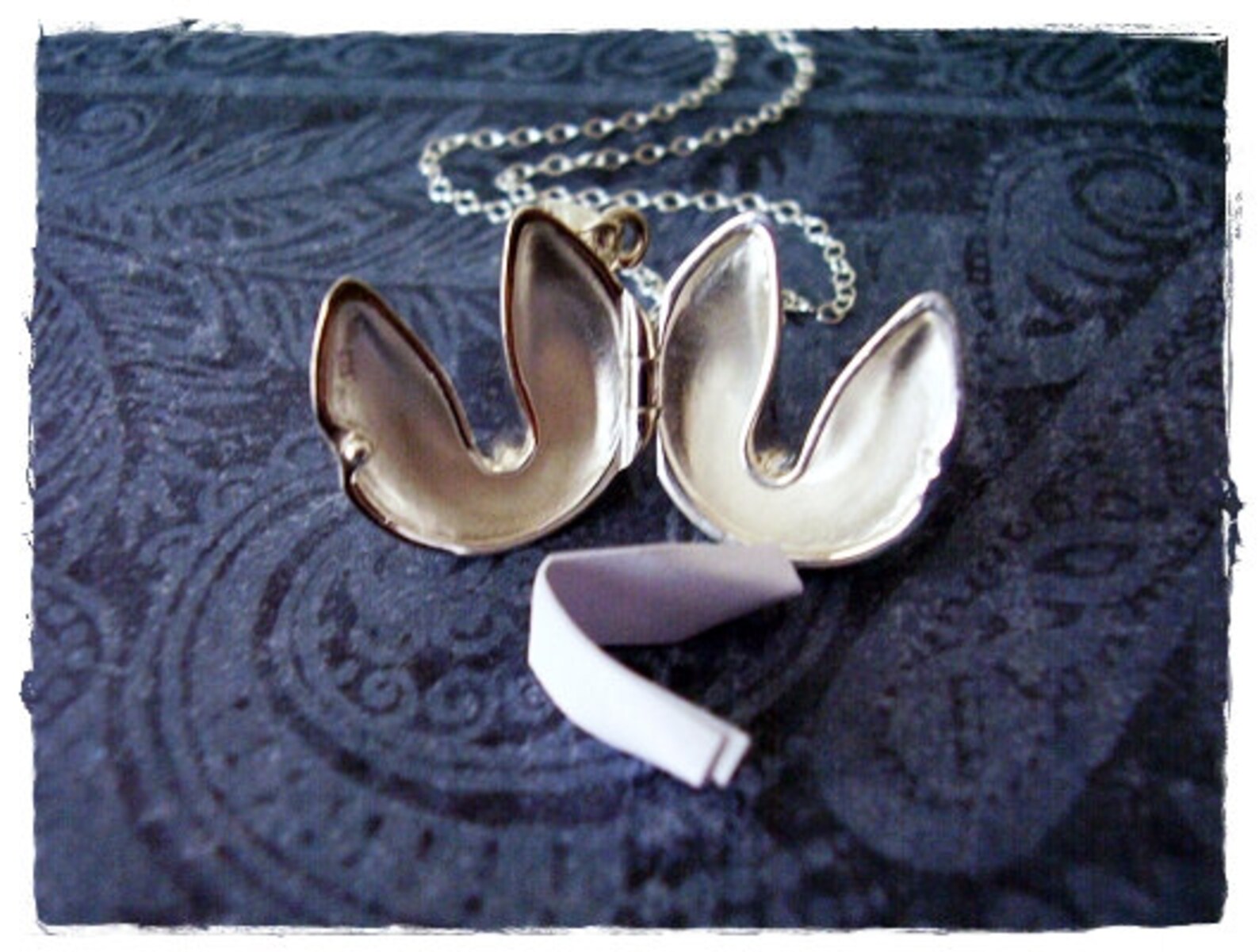 Silver Fortune Cookie Locket Necklace Sterling Silver - Etsy