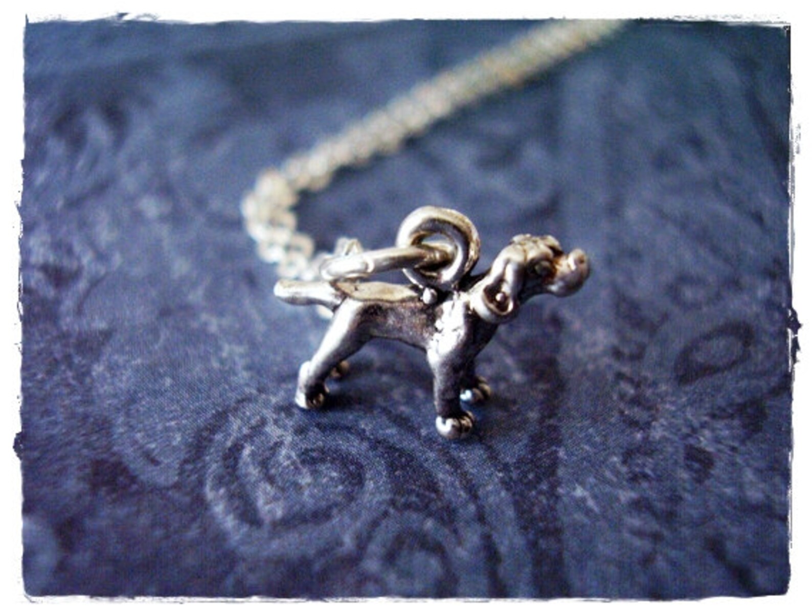 Tiny Pointer Dog Necklace - Sterling Silver Pointer Dog Charm on a ...