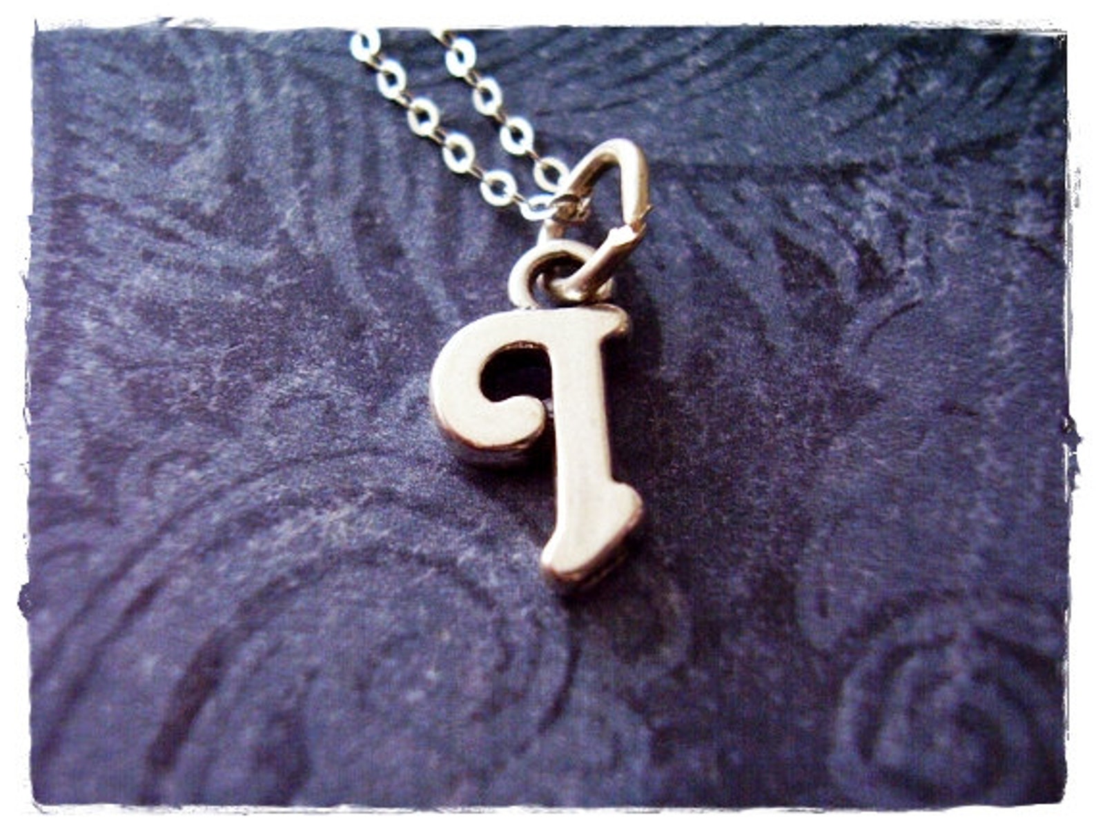 Silver Cursive I Initial Necklace Sterling Silver Cursive | Etsy