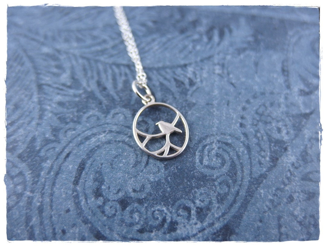 Silver Nightingale Necklace - Sterling Silver Nightingale Charm on a ...