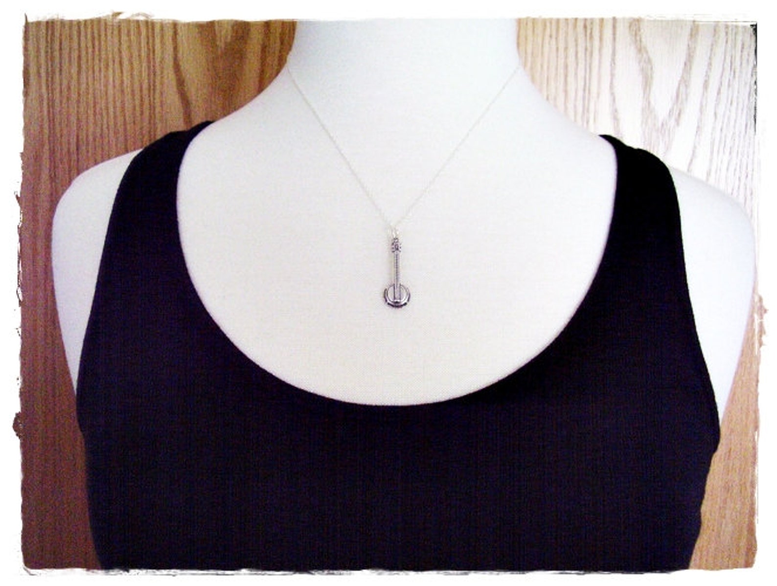 Sterling Silver Banjo Necklace - Sterling Silver Banjo Charm on a ...