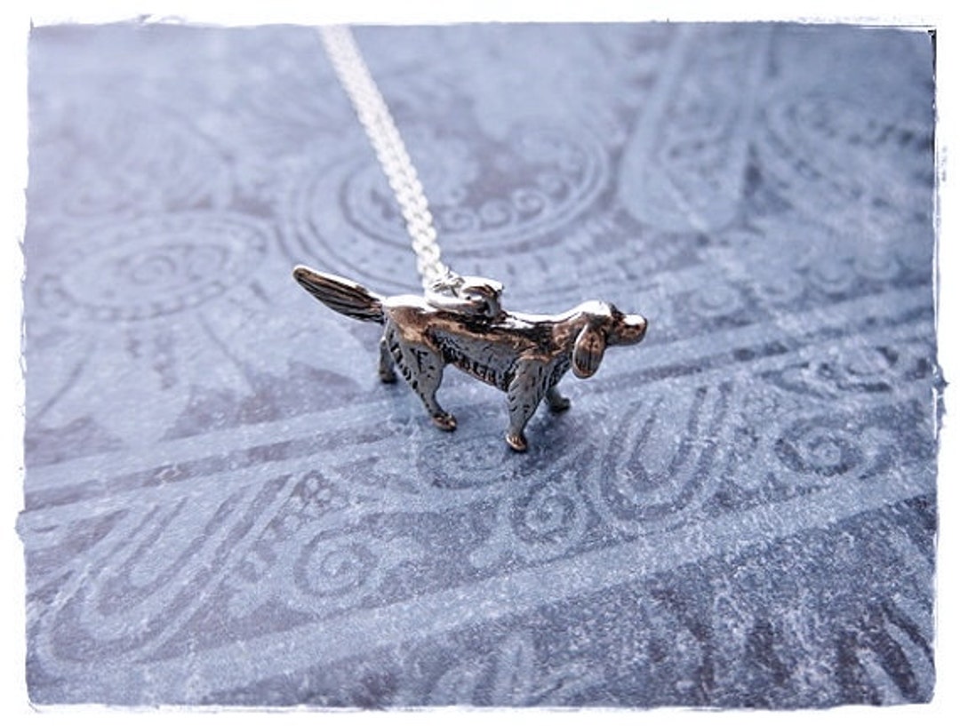 Silver Irish Setter Necklace - Sterling Silver Irish Setter Charm on a ...