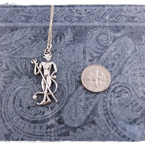 Large Silver Devil Necklace - Sterling Silver Devil Charm on a Delicate ...