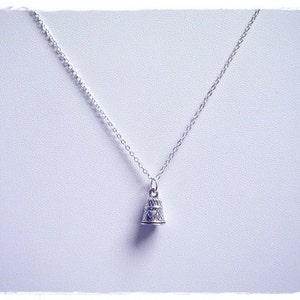 Silver Thimble Necklace - Silver Pewter Thimble Charm on a Delicate ...