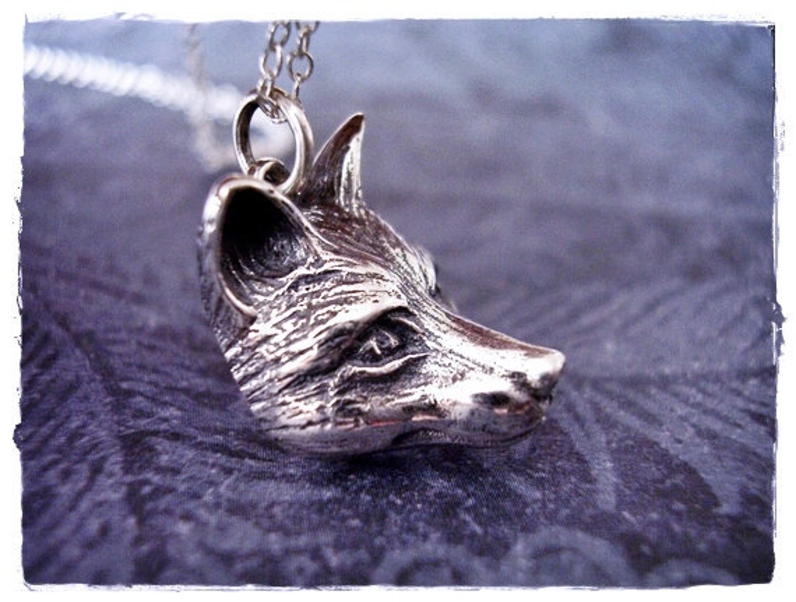 Large Wolf Head Necklace Sterling Silver Silver Wolf Head - Etsy