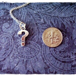 Silver Question Mark Necklace - Sterling Silver Question Mark Charm on ...