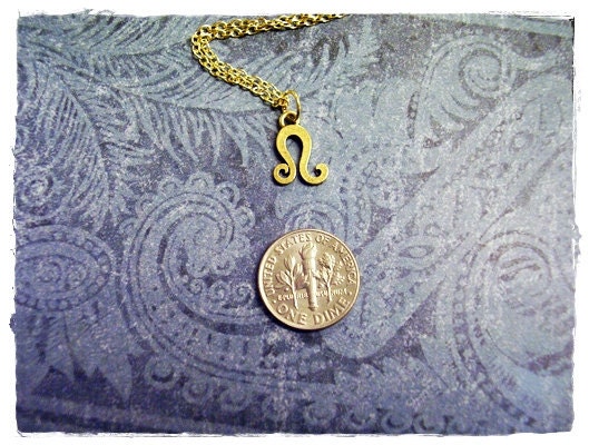 Gold Leo Zodiac Sign Necklace Antique Gold Pewter Leo Charm - Etsy