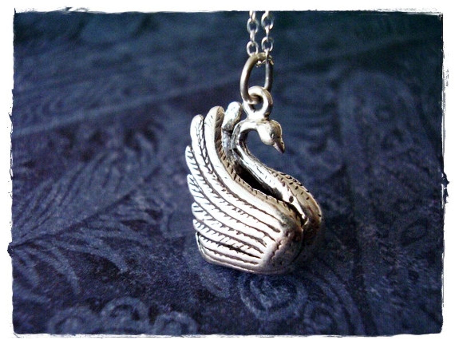 Large Silver Swan Necklace Large Sterling Silver Swan Charm - Etsy