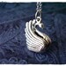 Large Silver Swan Necklace Large Sterling Silver Swan Charm on a ...