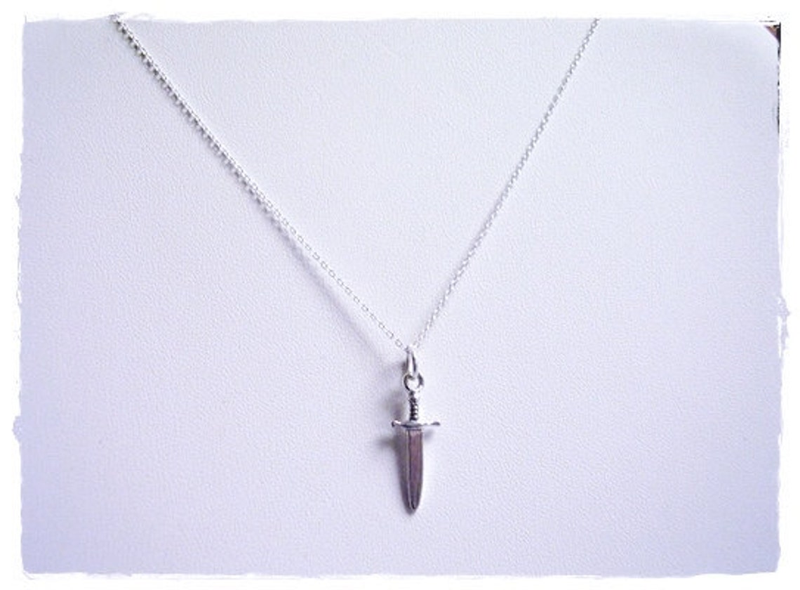 Silver Broadsword Necklace Sterling Silver Sword Charm on a - Etsy
