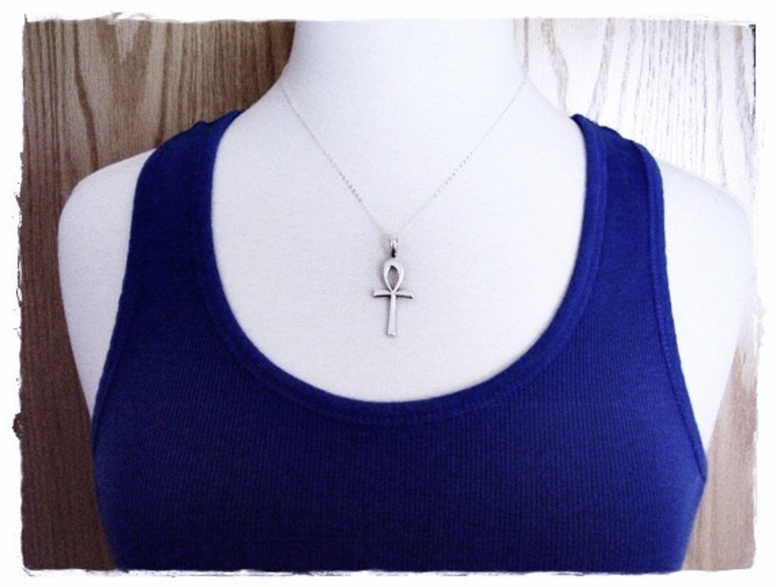 Large Silver Ankh Necklace Sterling Silver Ankh Charm on a | Etsy