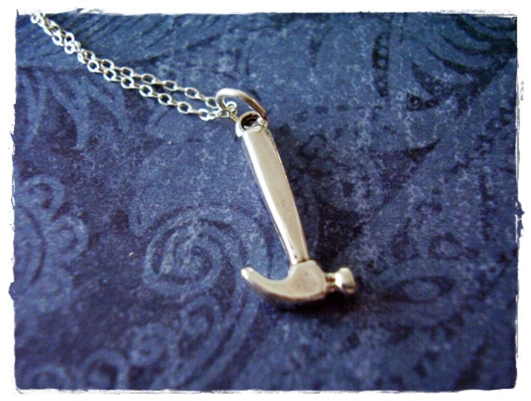 Silver Hammer Necklace - Sterling Silver Hammer Charm on a Delicate ...