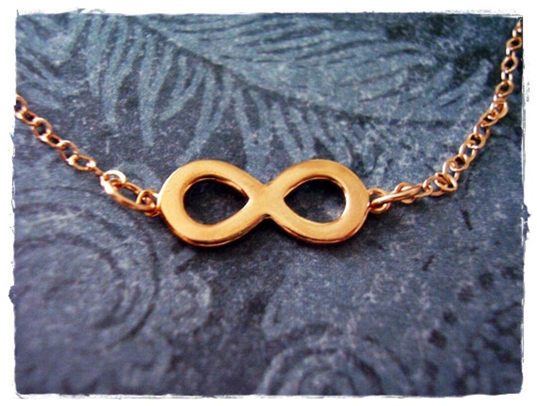 Rose Gold Infinity Necklace - Rose Gold Infinity Charm on a Delicate ...