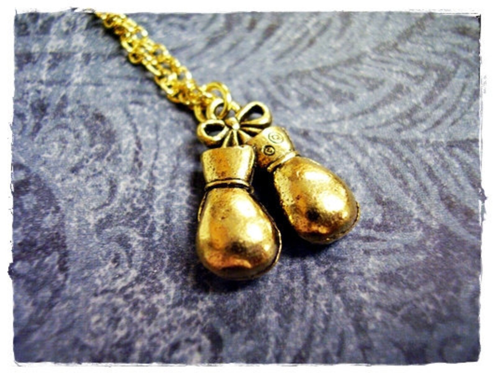 Gold Boxing Gloves Necklace Antique Gold Pewter Boxing - Etsy