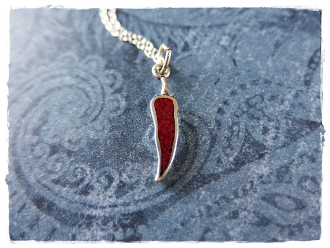 Red Chili Pepper Necklace - Red Resin Sterling Silver Chili Pepper ...