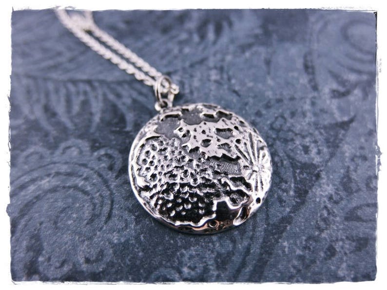 Silver Full Moon Necklace Sterling Silver Full Moon Charm on - Etsy