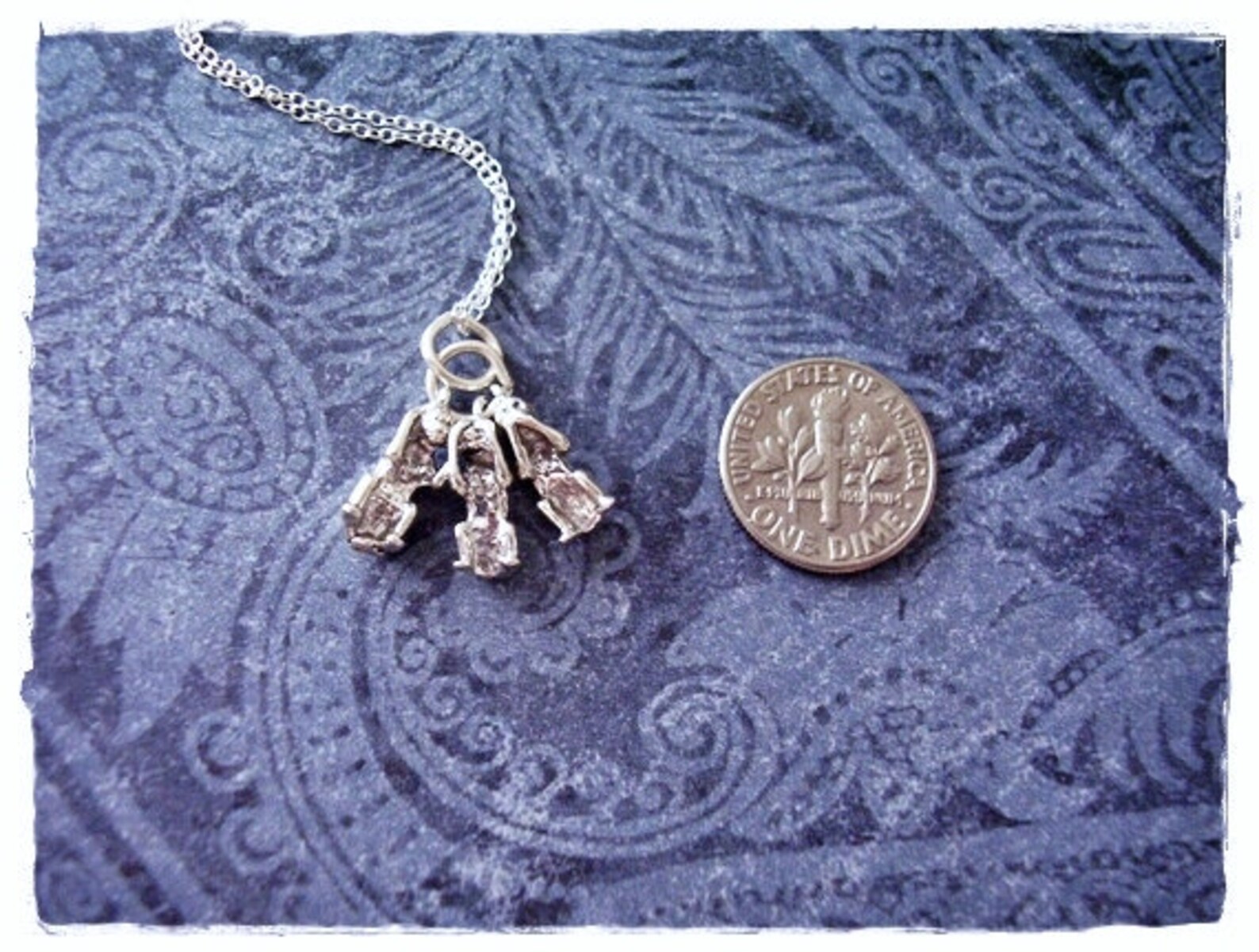 Silver Movable Three Wise Monkeys Necklace Sterling Silver | Etsy