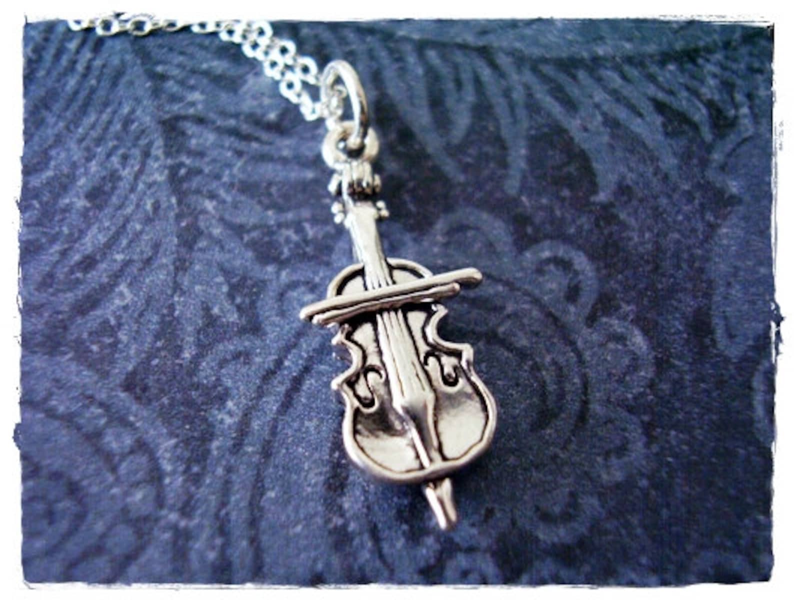 Sterling Cello Necklace - Sterling Silver Cello Charm on a Delicate ...