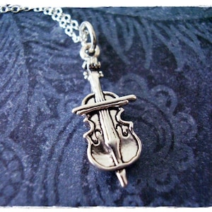 Sterling Cello Necklace - Sterling Silver Cello Charm on a Delicate ...